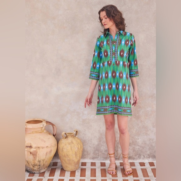 bella tu | Dresses | Bella Tu Charlie Shirt Dress In Camden Ikat Print ...